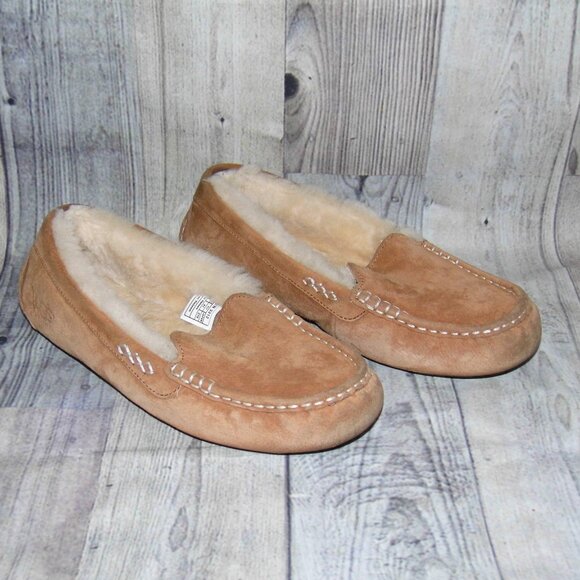 UGG | Shoes | Ugg Ansley Chestnut Suedesheepskin Slippers Womens Size | Poshmark